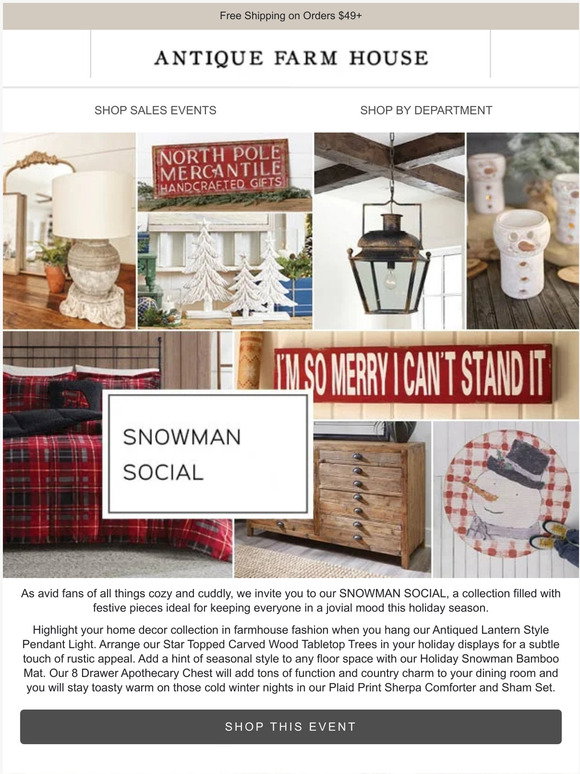 Antique Farmhouse: ️{SNOWMAN SOCIAL} event launched... | Milled