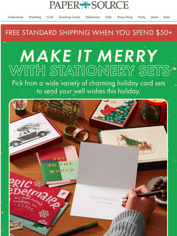 Paper Source: Deck the Halls! Customize Your Season's Greetings | Milled
