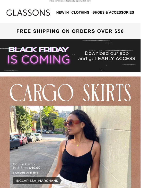 Glassons: Cargo + Skirts = Trending now! | Milled