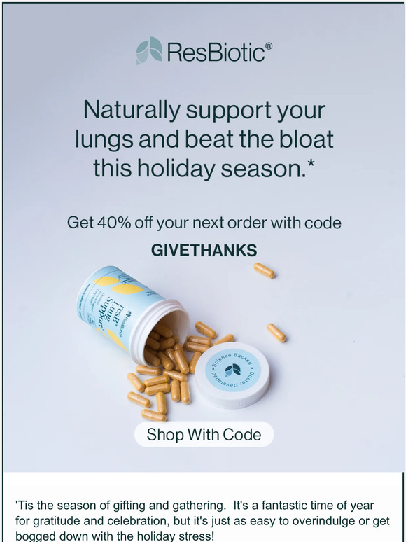 ResBiotic: Our Biggest Sale of the Year! 🦃 | Milled