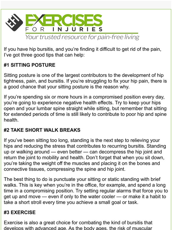 Exercises For Injuries Get Rid Of Hip Bursitis With These 3 Tips Milled