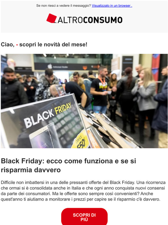 Altroconsumo: Black Friday: ecco come funziona e se si risparmia ... Altroconsumo: Black Friday: ecco come funziona e se si risparmia ...