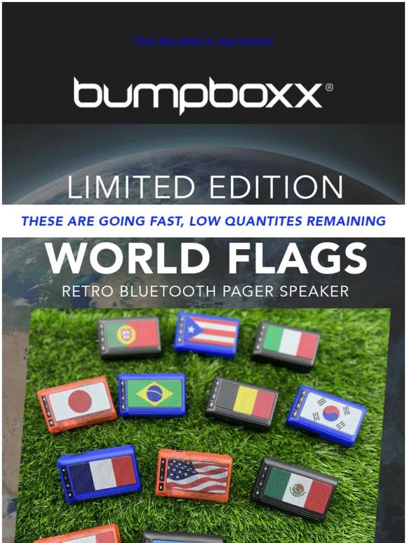 Bumpboxx: LIMITED EDITION! World Flag Bluetooth Pagers | Milled