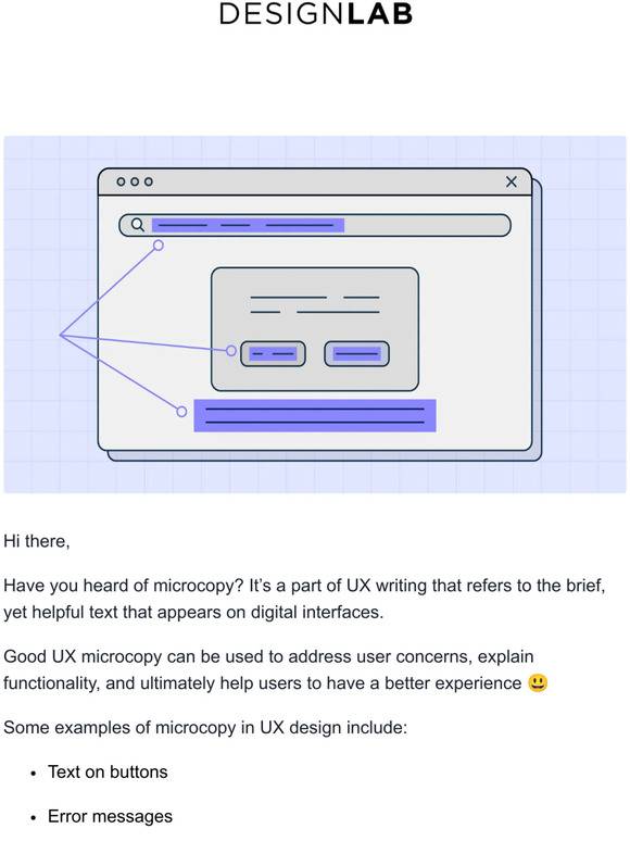 Designlab: How good microcopy improves UX 📖 | Milled