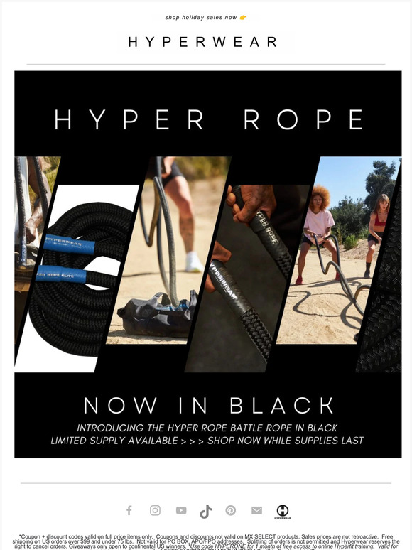 Hyperwear: Hyper Rope now available in black! | Milled