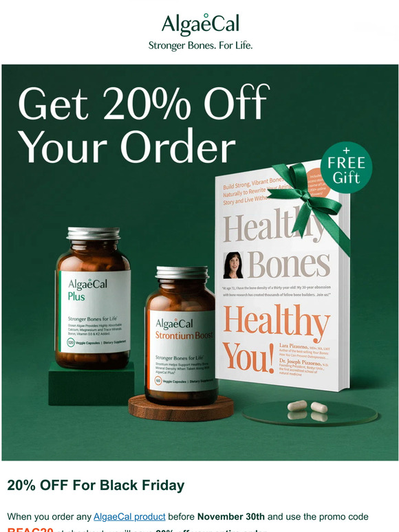 AlgaeCal: 20% Off AlgaeCal. Black Friday Special. | Milled