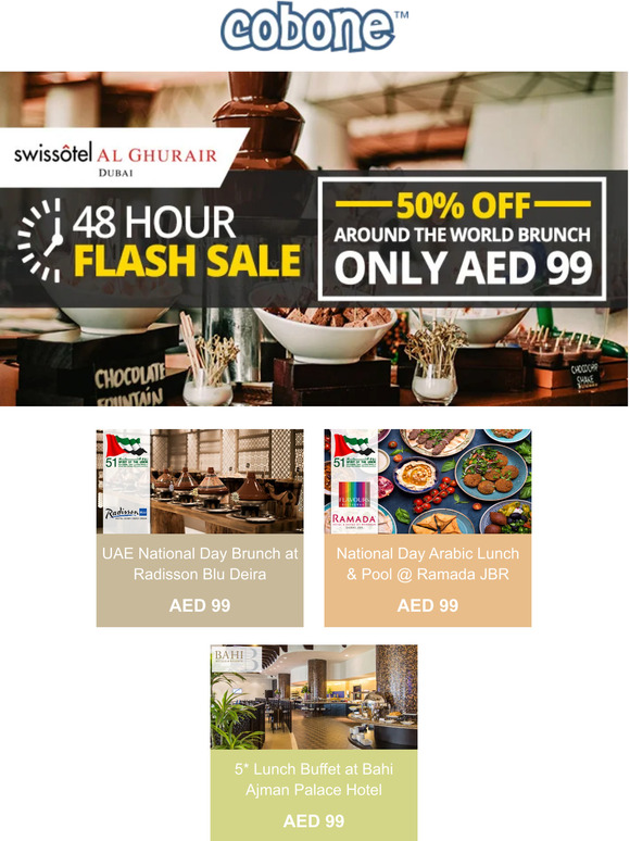 Cobone: ⚡Flash Sale! Swissôtel Around The World Brunch | UAE National ...