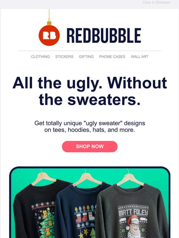 Redbubble: Get fun “ugly sweater” designs for all. | Milled