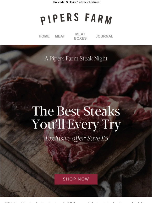 Pipers Farm: Save On Steaks | Milled