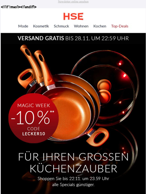 HSE24: Mit 10 % Rabatt auf Kochen shoppen | Milled