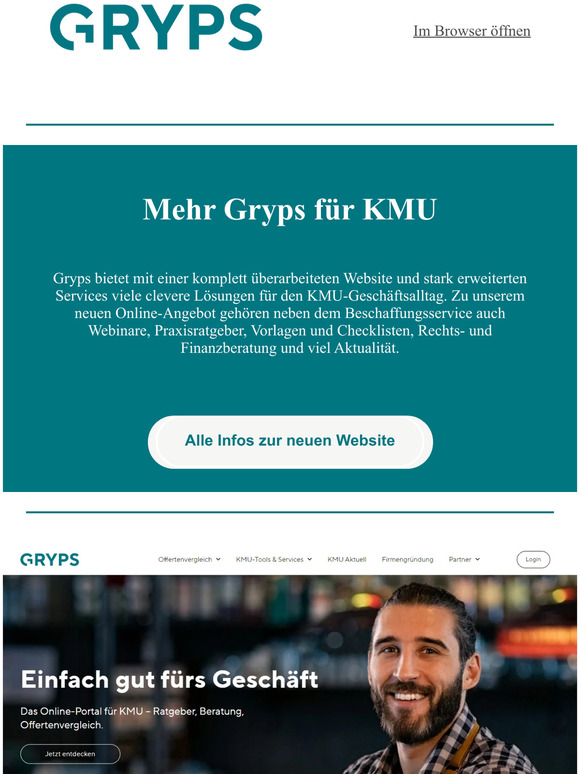 Gryps: Mehr Gryps für KMU – jetzt die neue Website entdecken | Milled