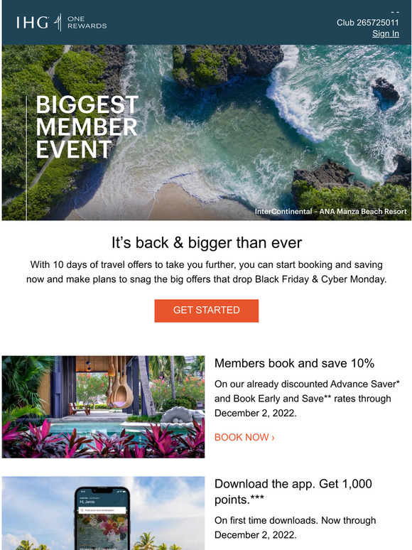 IHG: Our Biggest Member Event starts now | Milled