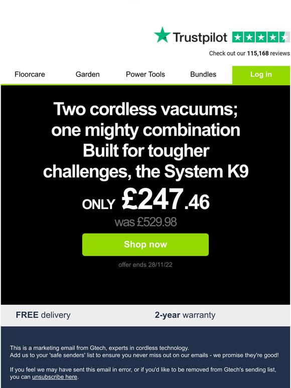 Gtech.co.uk: Get the System K9 and Car Kit for LESS than Half Price ...