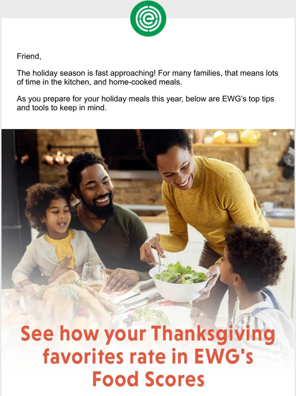 Food Scores: EWG's Top Tips for Thanksgiving | Milled