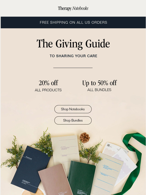 Therapy Notebooks: The Giving Guide to Sharing Your Care is here | Milled