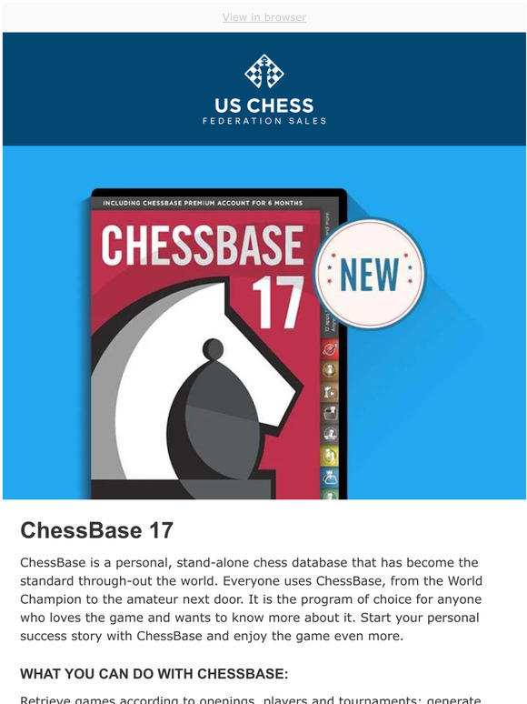 US Chess Sales: ChessBase 17 and ChessBase Databases Now Available for ...
