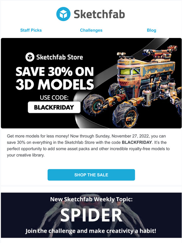 Sketchfab: Our biggest sale of the year starts NOW | Milled