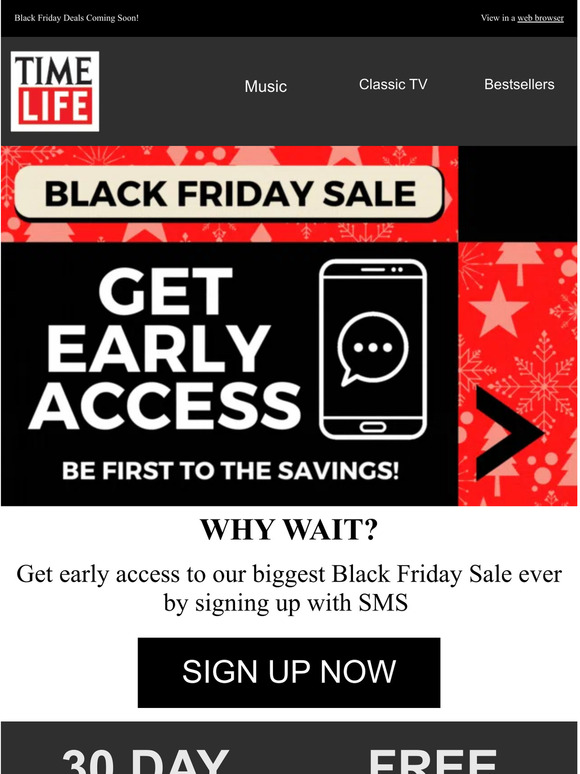 timelife: Reminder, 📱 The Early SMS Gets the Savings! | Milled