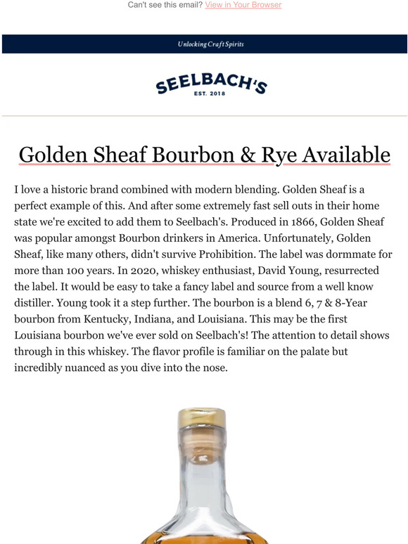 Seelbachs: Introducing Golden Sheaf Bourbon & Rye | Milled