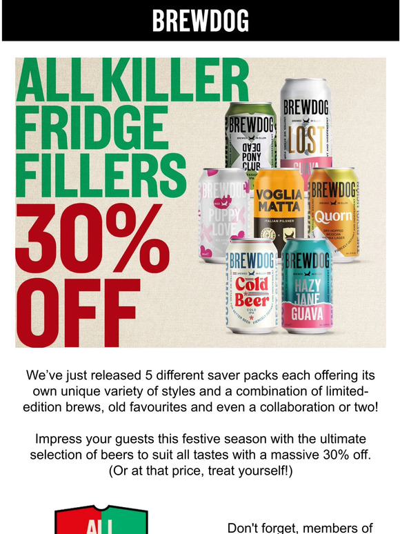 BrewDog: 30% off - All Killer Fridge Fillers | Milled