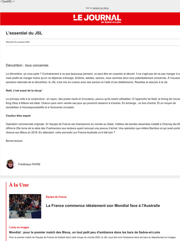 Le JSL: L'essentiel du JSL - La France commence idéalement son Mondial ...