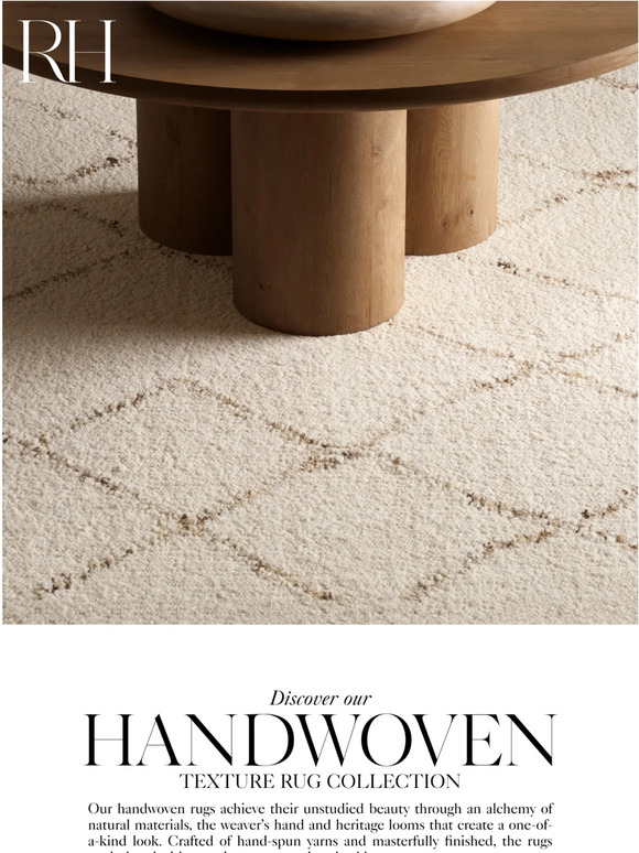 Restoration Hardware: Introducing Handwoven Textural Flatweave Rugs ...