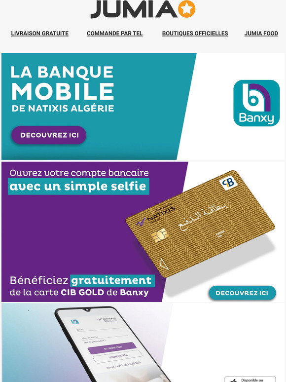 Jumia: Carte CIB GOLD gratuite avec Banxy 💳 la banque mobile de Natixis ...
