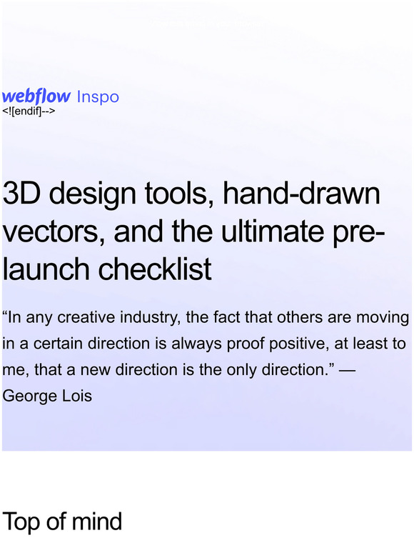 Webflow: 3D design tools, hand-drawn vectors, and the ultimate pre-launch checklist | Milled