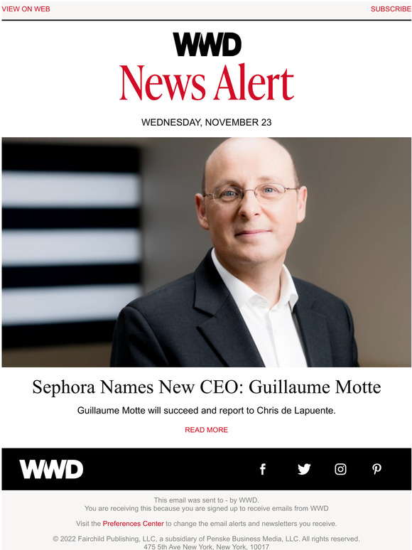Women's Wear Daily: Sephora Names New CEO: Guillaume Motte | Milled