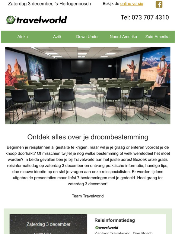 TravelWorld: Gratis Reisinformatiedag | Milled