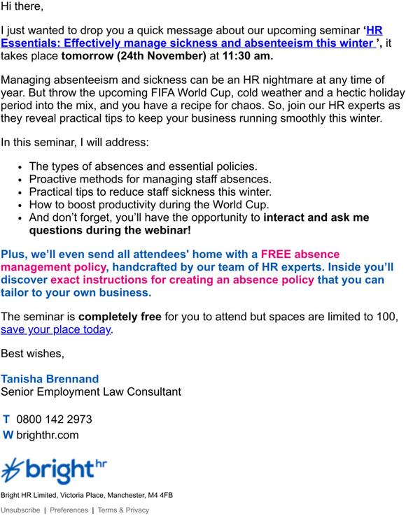 BrightHR: Revealed: Practical tips to manage employee sickness ...