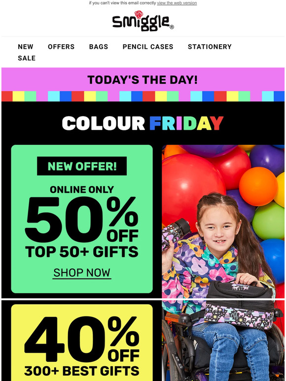 Smiggle: New offer! 50% off top 50+ gifts 🔊 | Milled