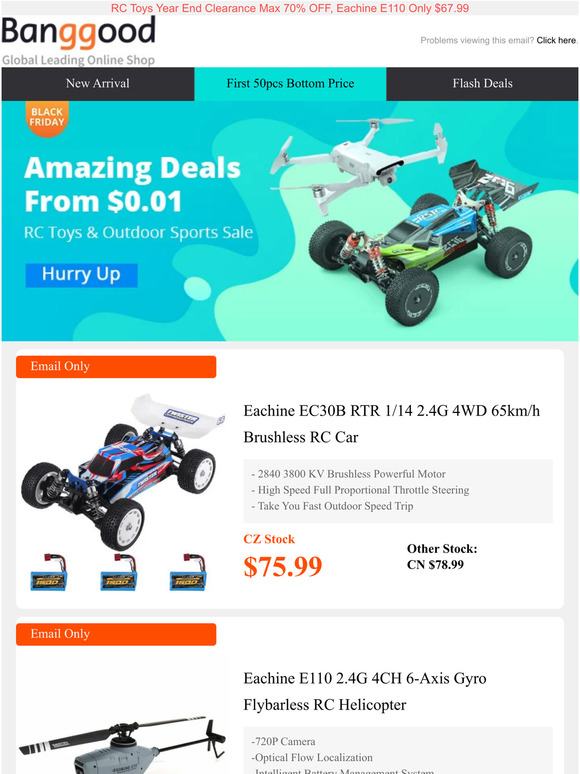 Banggood: [RC Toys Amazing Deals from $0.01] Black Fridαy Sales ...