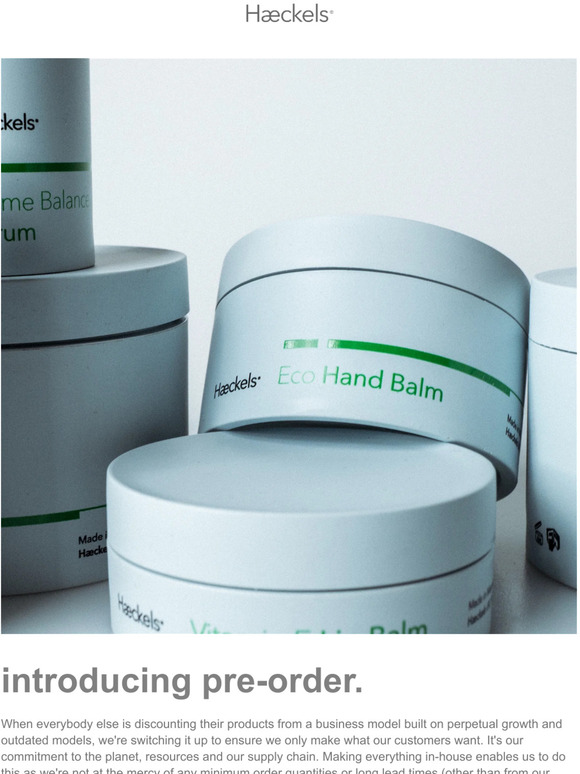 Haeckels: Introducing pre-order | Milled