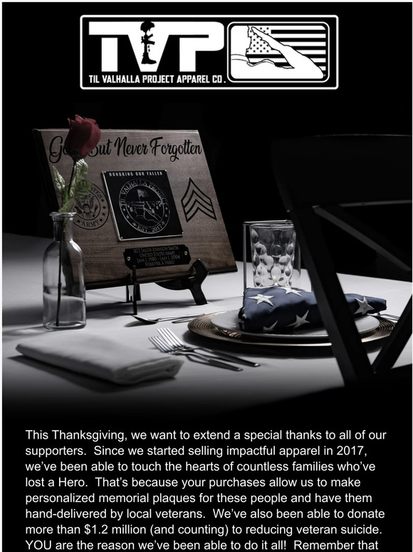 Til Valhalla Project: Happy Thanksgiving from Til Valhalla Project | Milled