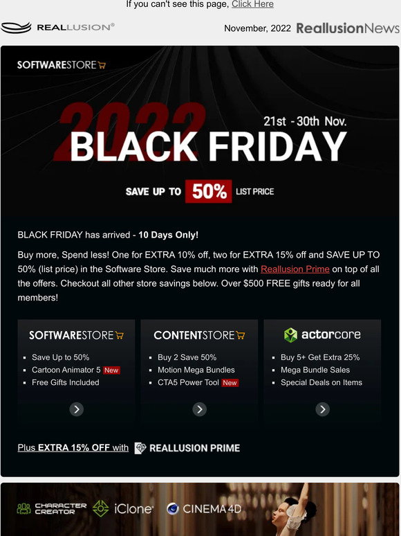 Reallusion: Free Gifts with BLACK FRIDAY Storewide Sale, plus extra 15% ...
