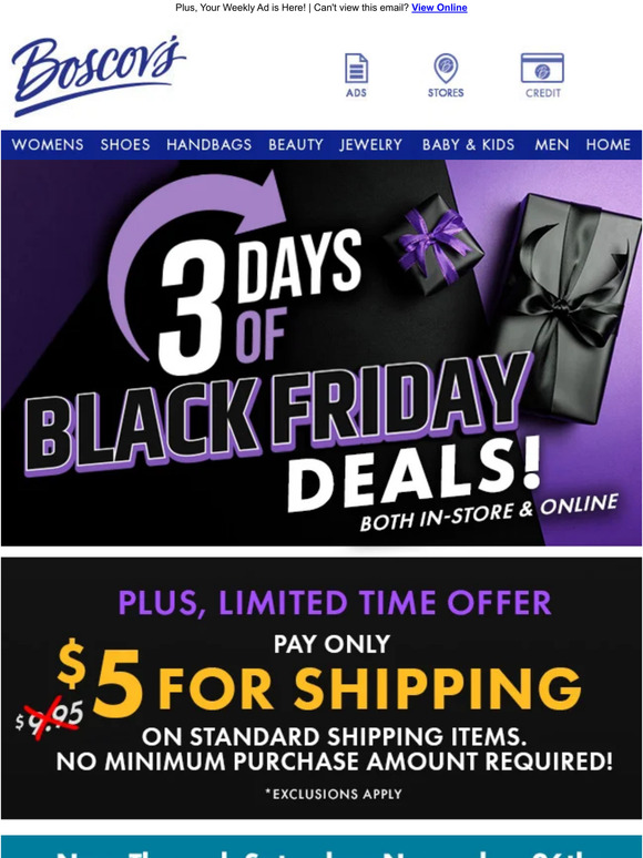 Boscov's: 3 Days of Black Friday Deals Are Here! | Milled