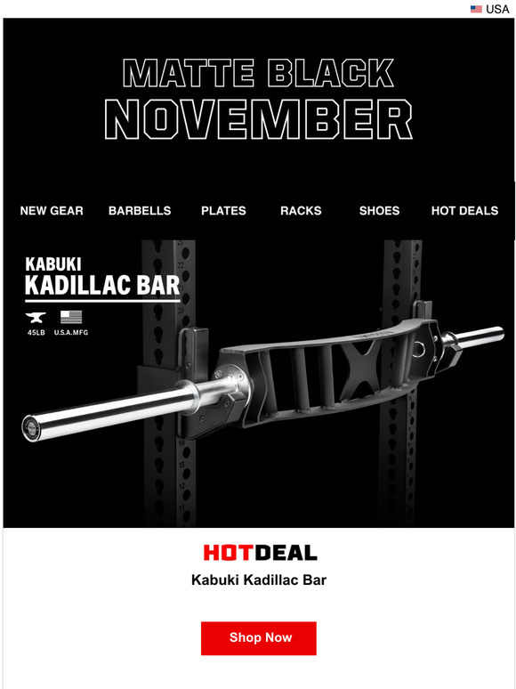 Rogue Fitness: Matte Black November Hot Deals: Kabuki Kadillac Bar ...