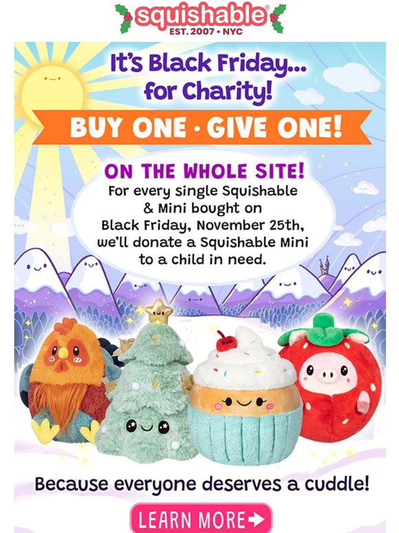 Squishable: A kinder, gentler Black Friday 2022, from Squishable | Milled