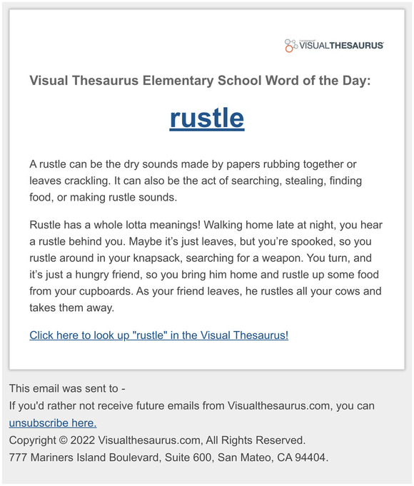 Visual Thesaurus: Visual Thesaurus Elementary School Word of the Day ...