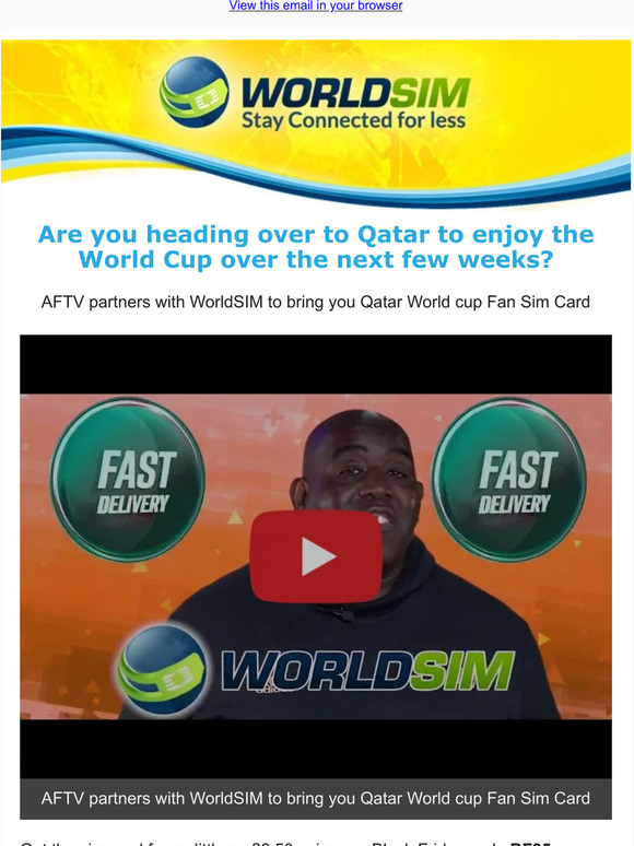 WorldSIM: AFTV partners with WorldSIM to bring you Qatar World cup Fan Sim Card | Milled