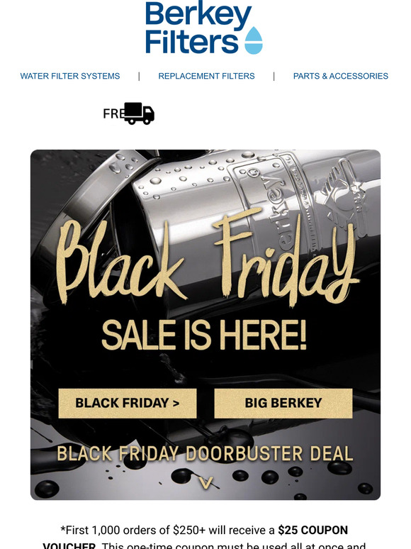 Berkey Filters: 🔴 BLACK • FRIDAY • IS • HERE 🔴 | Milled