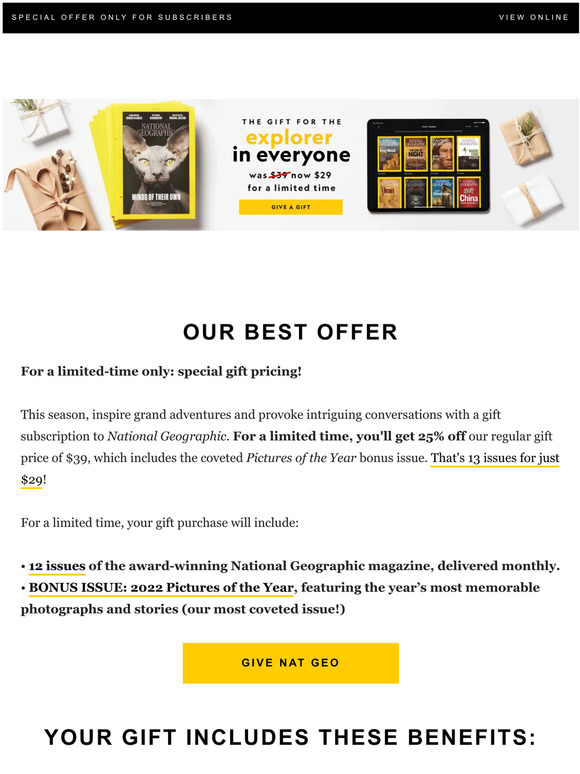 National Geographic: Limited time offer! Save 25% on National Geographic Magazine, just $29/year ...