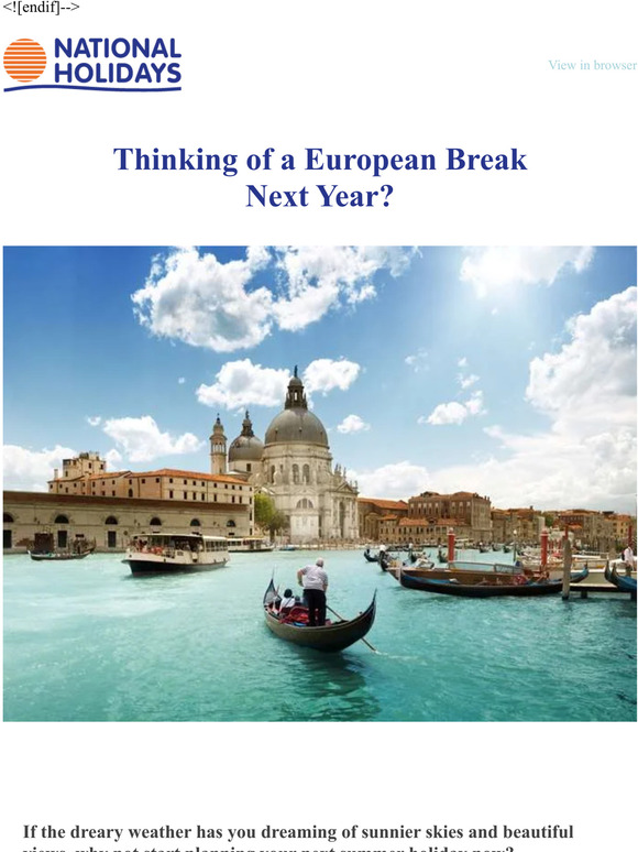 National Holidays: Thinking of a European Break Next Year? | Milled