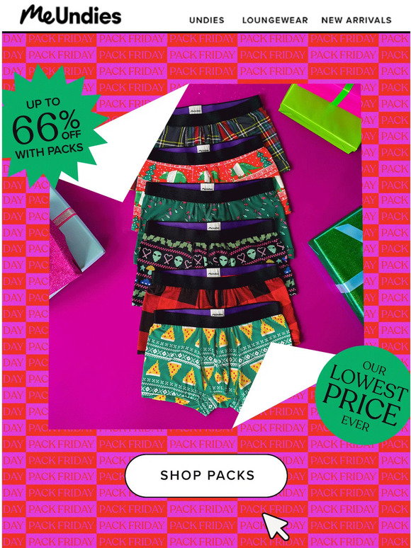 MeUndies: Don’t miss 66% off Packs | Milled