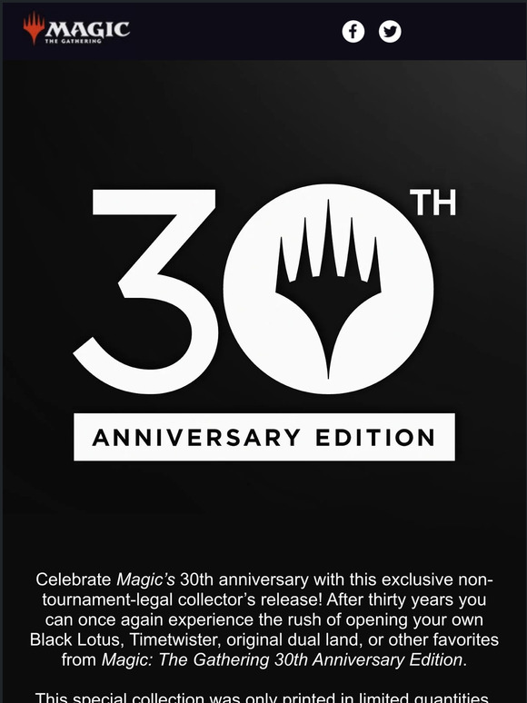 Magic: The Gathering: Coming soon! Magic's 30th Anniversary Edition 🥳 ...