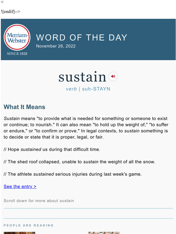 Merriam-Webster: Sustain - plus, The Longest Words in English | Milled