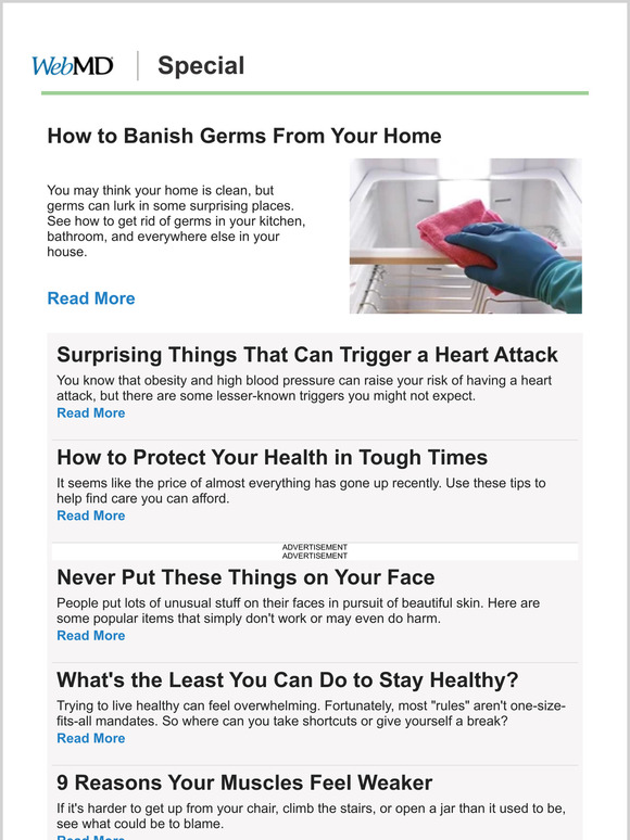 WebMD: How to Banish Germs From Your Home | Milled