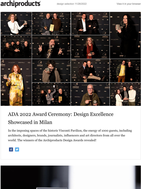 Archiproducts: ADA 2022 Award Ceremony. Design Excellence Showcased in Milan! | Milled