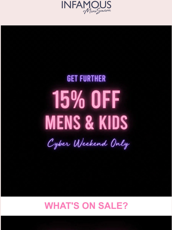 Infamous Swim: Cyber Weekend Offers. A summary of all our offers. | Milled
